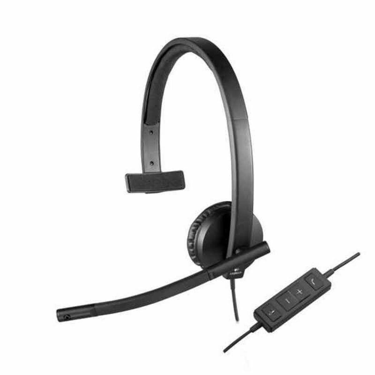 Logitech H570e mono USB headset med mikrofon - Sort