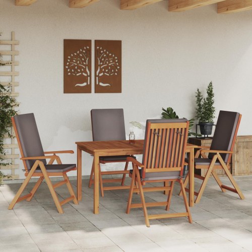 Have Stol med pude 4 stk Brun 57 x 71.5 x 104cm Massivt teaktræ