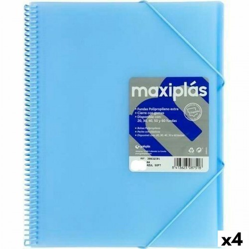 Organiser mappe A4 blå - spiral, 4 stk. + 40 covers