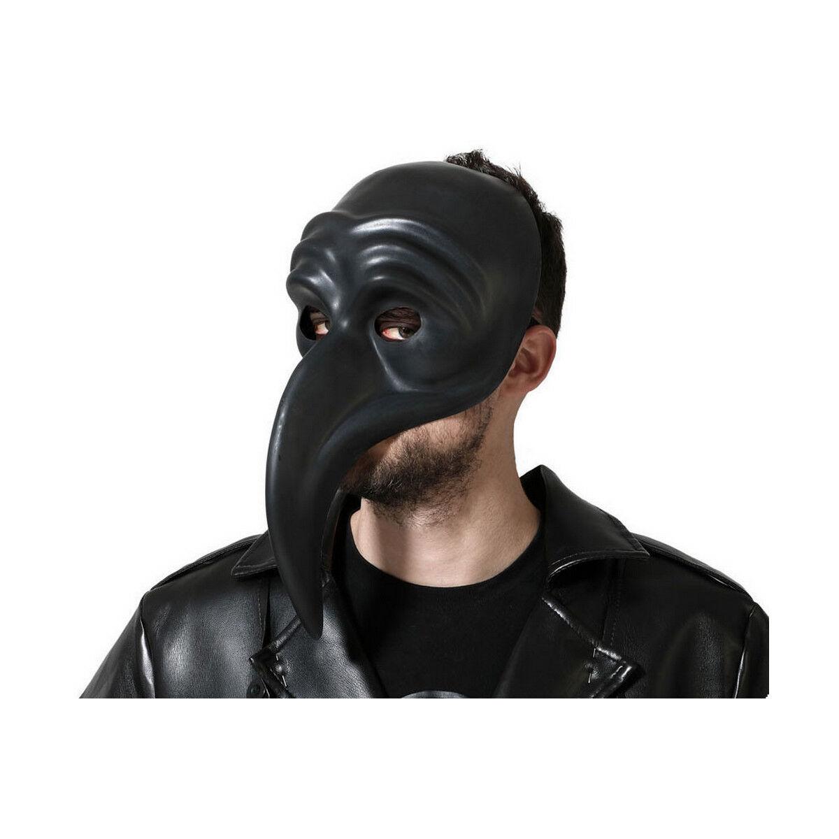 Halloween maske læge sort - fuglenæb til kostume