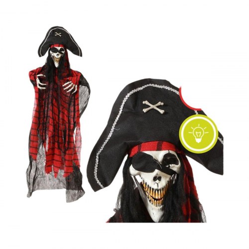 Halloween skeletpirat med lys og lyd - 120 cm