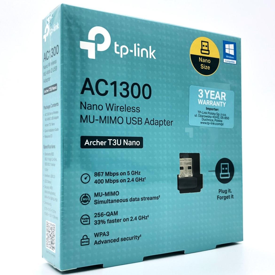USB Wi‑Fi adapter TP‑Link Archer T3U Nano AC1300