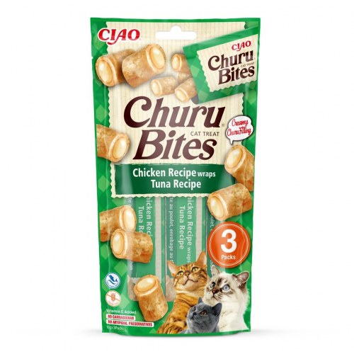 INABA Churu Bites tun & kylling – kattegodbidder 3×10 g