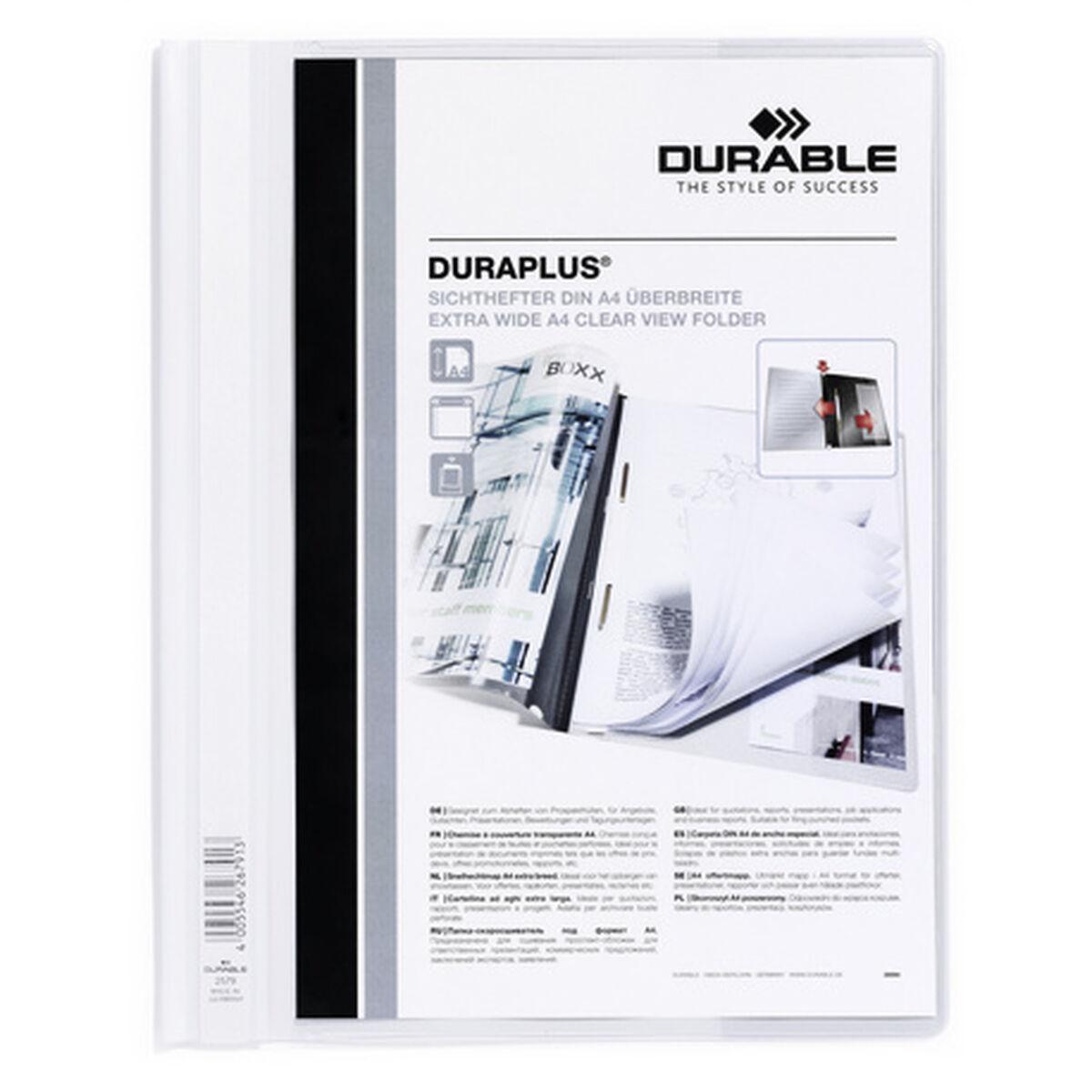 Dokumentmappe A4 Durable Duraplus - hvid, 25 dele