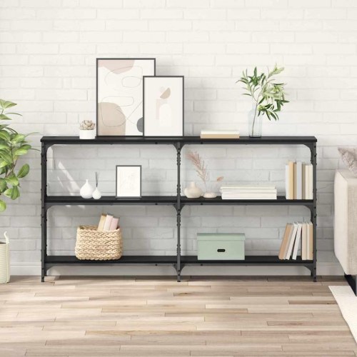 Konsolbord Sort eg 156 x 28 x 80,5 cm Konstrueret træ