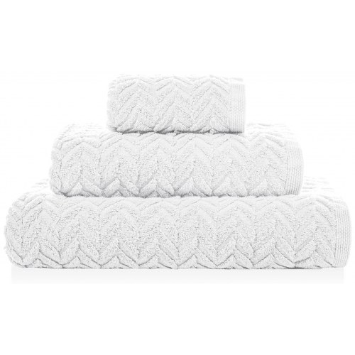 Sorema Chevron håndklæde 30×50 cm hvid – bomuld
