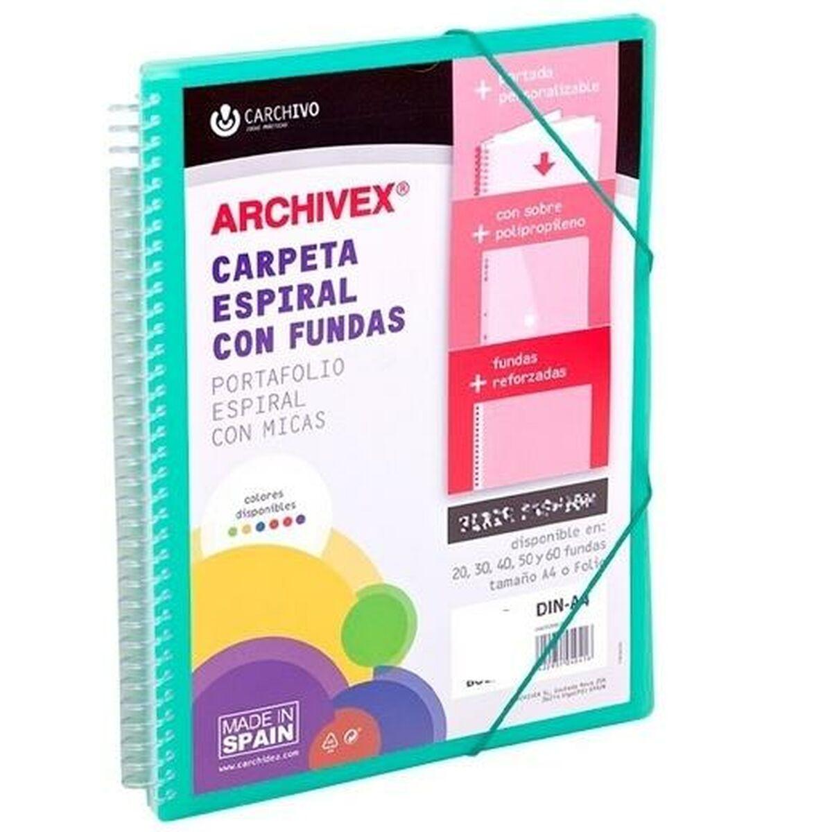 A4 mappe med 50 lommer - Carchivo ARCHIVEX STAR Grøn