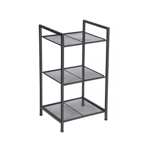 Metalreol 3 hylder justerbar, sort