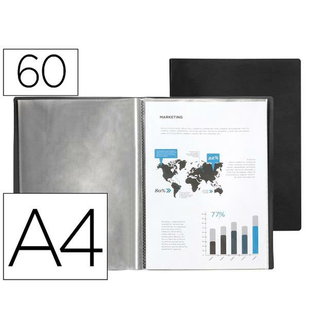 Liderpapel EC90 dokumentmappe A4 - sort, 60 lommer