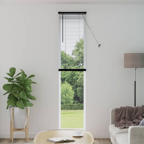 Persienner Indstillelig Sort 213 x 50 cm PVC