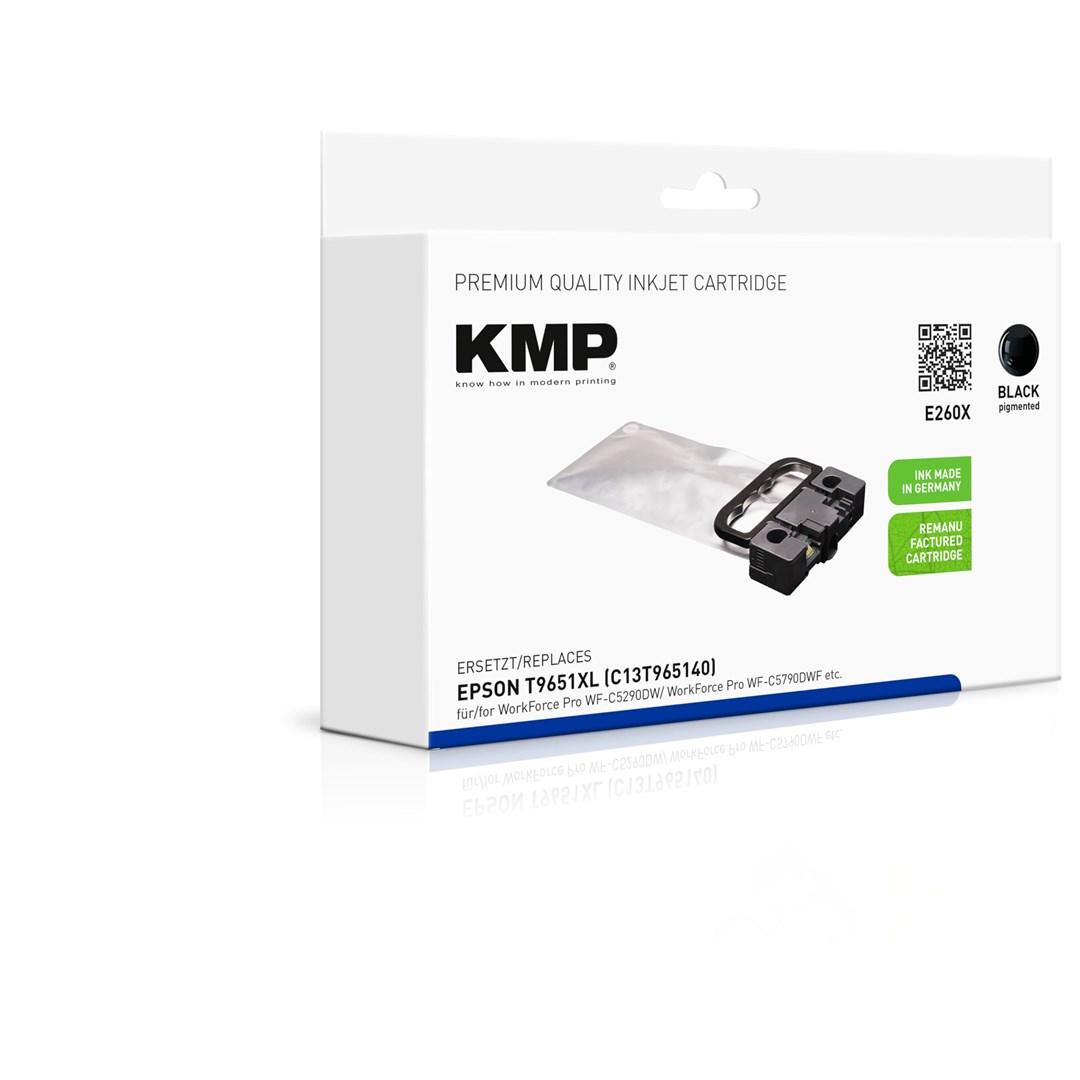KMP T9651XL sort blækpatron - 10.000 sider E260X