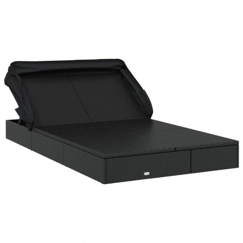 2-personers solseng foldbart tag 213x118x97 cm polyrattan sort