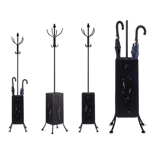 Stumtjener med paraplystativ i sort metal