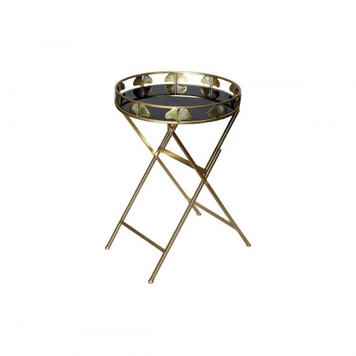 Sofabord i sort/gylden metal 49×49×72 cm