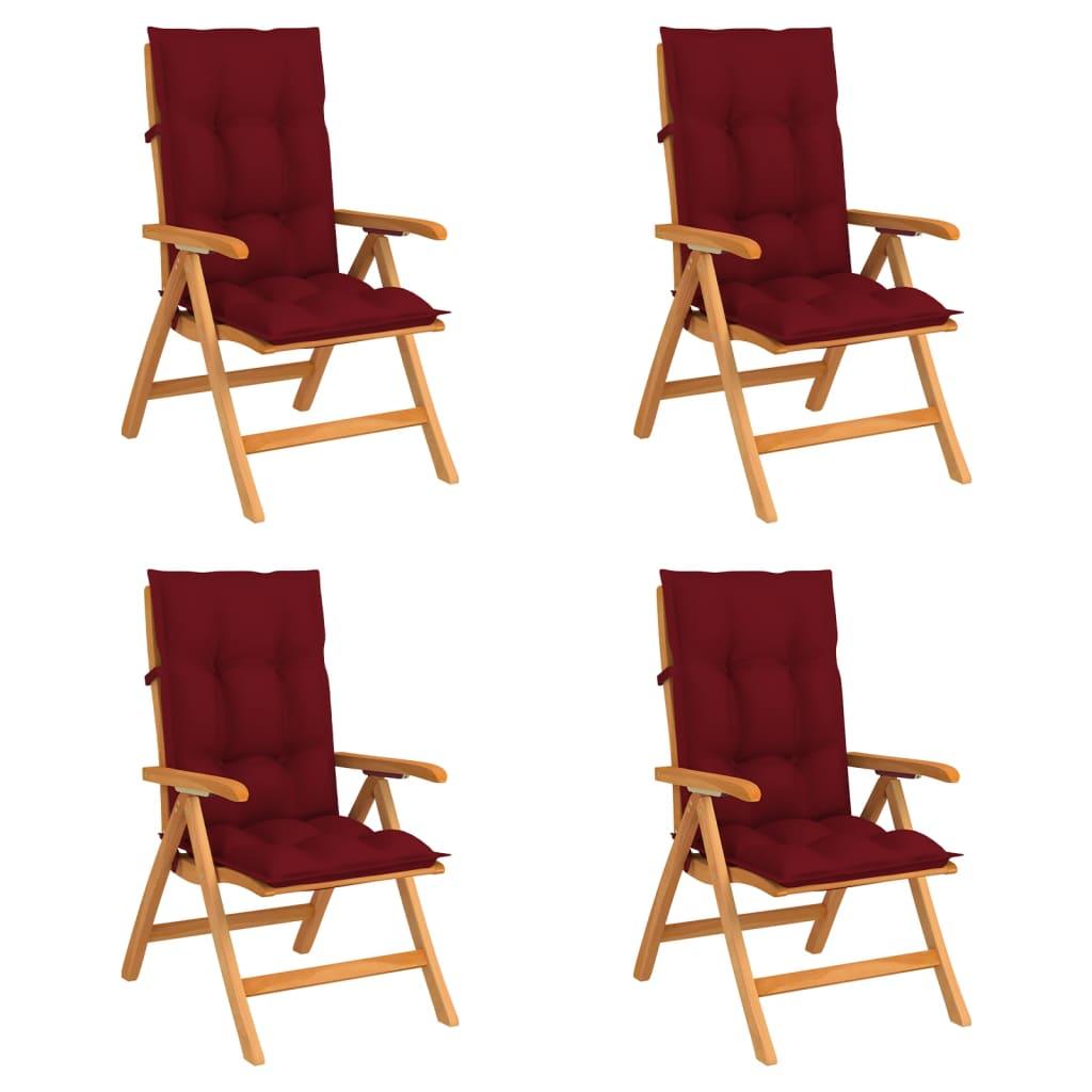 Positionsstole 4 Stk Med Hynder Massivt Teaktr Positionsstole 4 Stk Med Hynder Massivt Teaktr