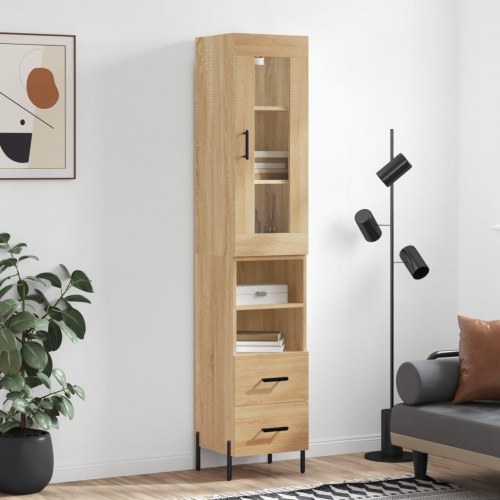 Skab 34,5x34x180 cm konstrueret træ sonoma-eg