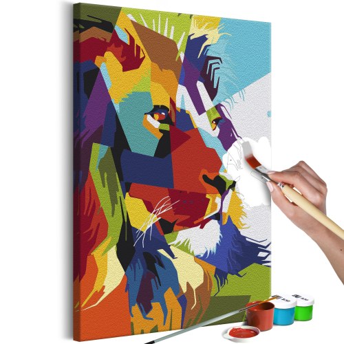 Mal selv billede - Geometric Lion 40 x 60 cm