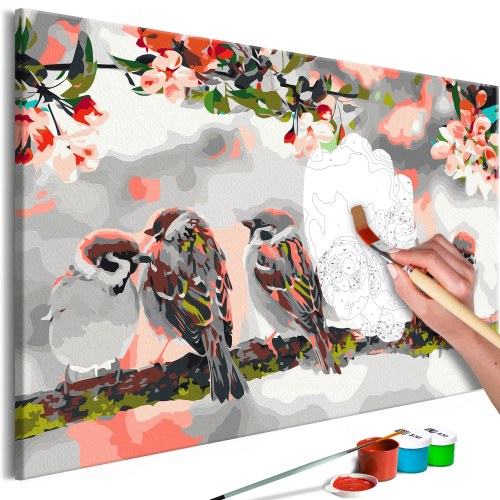 Mal selv billede - Birds on the Branch 60 x 40 cm