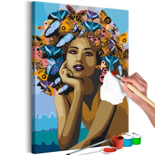 Mal selv billede - Girl and Butterflies 40 x 60 cm