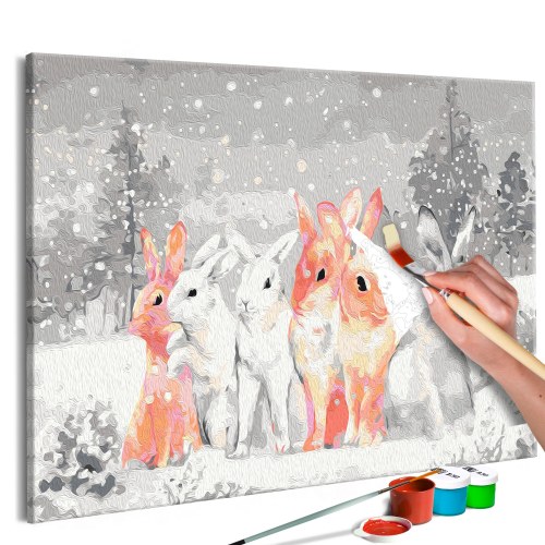 Mal selv billede - Winter Bunnies 60 x 40 cm