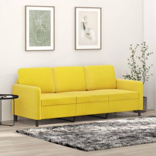 3-personers sofa 180 cm velour gul
