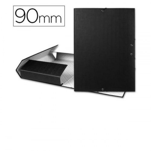 Liderpapel PY93 mappe - sort pap, 90 mm ryg