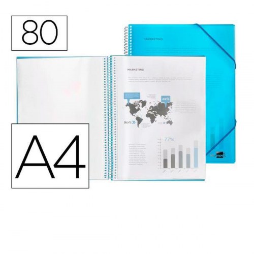 Blå A4 mappe i polypropylen - Liderpapel EC25