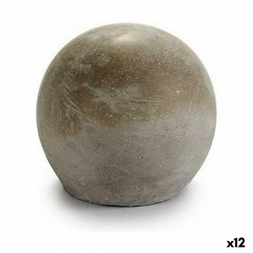 Grå cement kugle 10 cm - dekorativ figur, 12 stk.