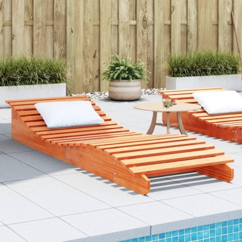 Liggestol 205x70x31,5 cm massivt fyrretræ gyldenbrun