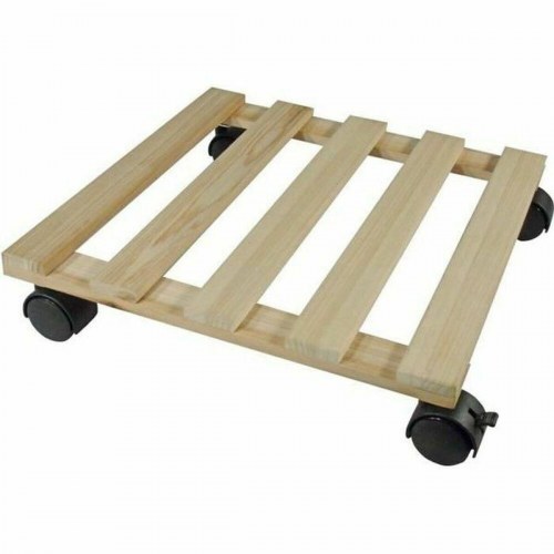 Plantevogn med hjul i natur gran 35×35 cm - Nature