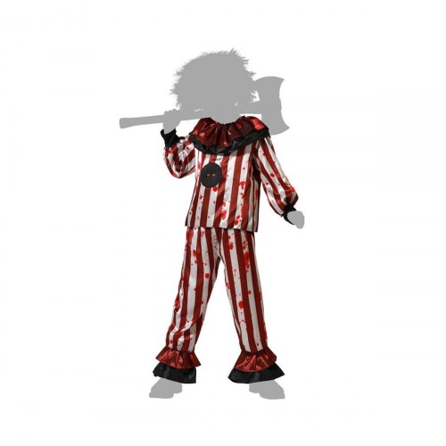 Børnekostume Halloween 10-12 år - stribet klovn