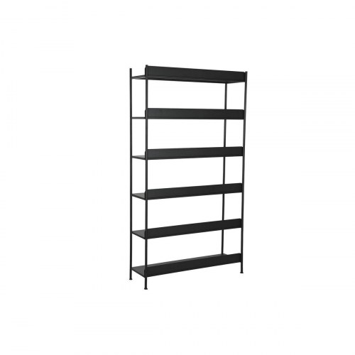 Metalreol sort 100×30×180 cm