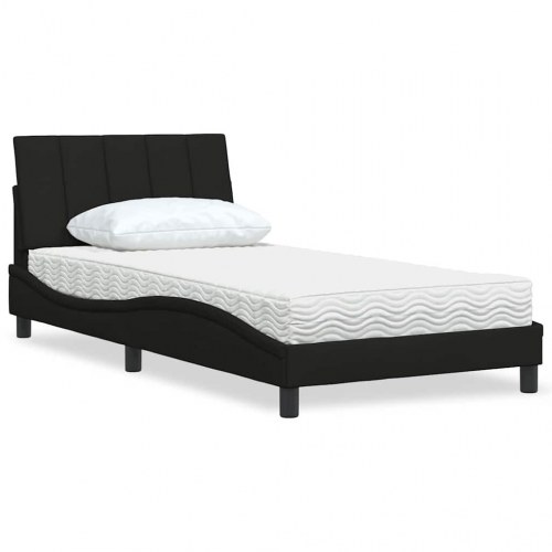 Seng med madras Hanko 100x200 cm stof sort