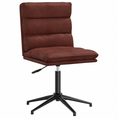 Spisebordsstol i skinnende brunt kunstlæder