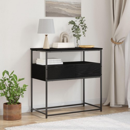 Konsolbord Sort eg 75 x 40 x 75 cm Laminat træ og metal