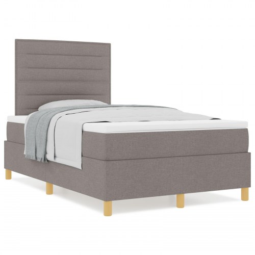 Box spring seng med hovedgærde Gråbrun 120 x 200 cm Stof