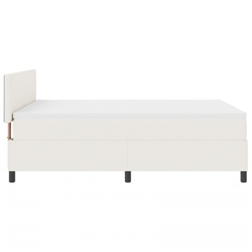 Box Spring Seng med madras & LED creme 160x200 cm teddy stof