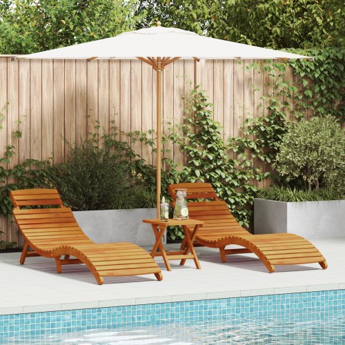 Liggestol 2-person 3 stk Brun 40 x 40 x 40cm Massivt akacietræ
