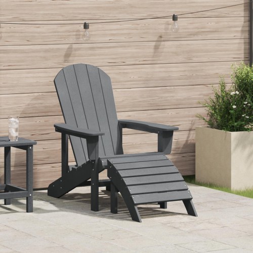 Adirondack-stol Lysegrå 74 x 82 x 92cm HDPE